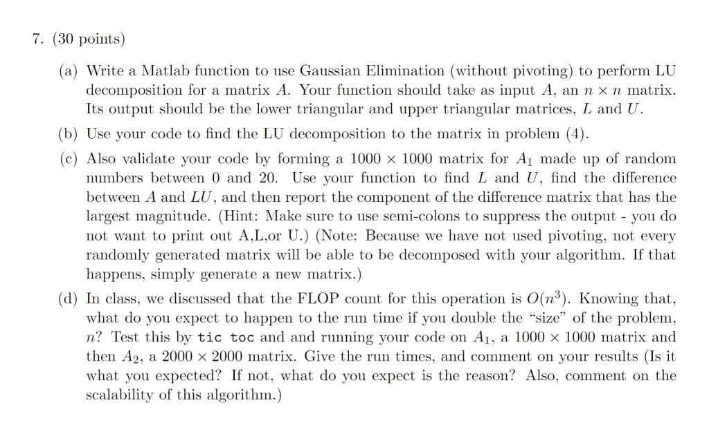 Solved (a) Write a Matlab function to use Gaussian | Chegg.com