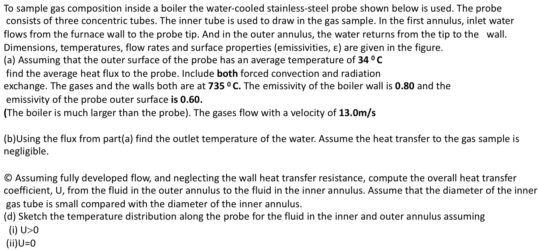To sample gas composition inside a boiler the | Chegg.com