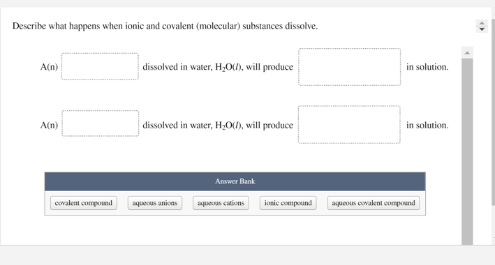 Solved Describe what happens when ionic and covalent | Chegg.com
