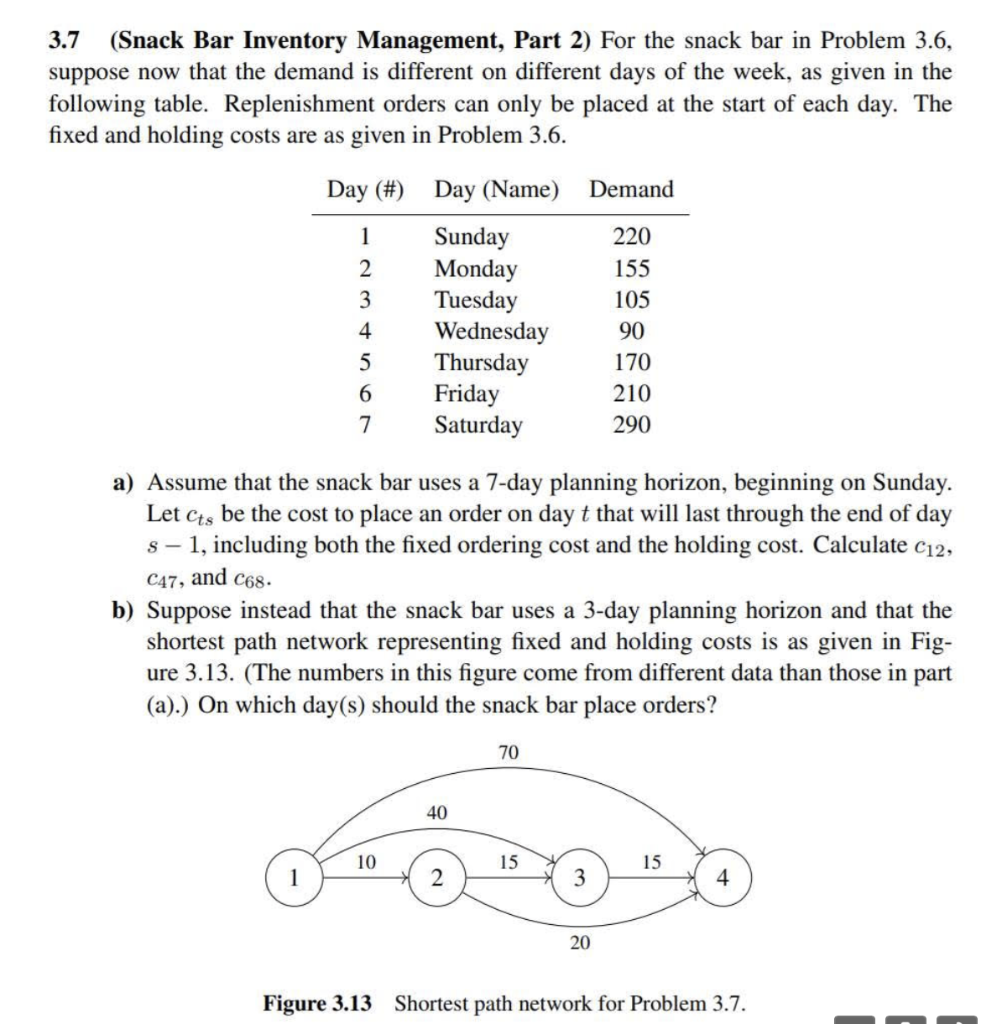 Solved 3.7 (Snack Bar Inventory Management, Part 2) For the | Chegg.com
