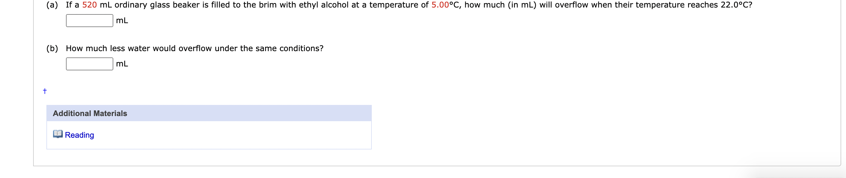 Solved mL (b) How much less water would overflow under the | Chegg.com