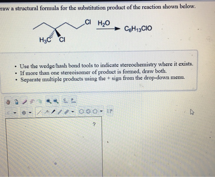 Solved raw a structural formula for the substitution product | Chegg.com