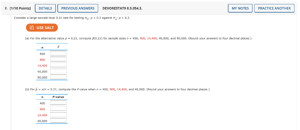 Solved 2. [1/10 Points] DETAILS PREVIOUS ANSWERS DEVORESTAT9 | Chegg.com