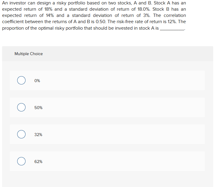 Solved An investor can design a risky portfolio based on two | Chegg.com