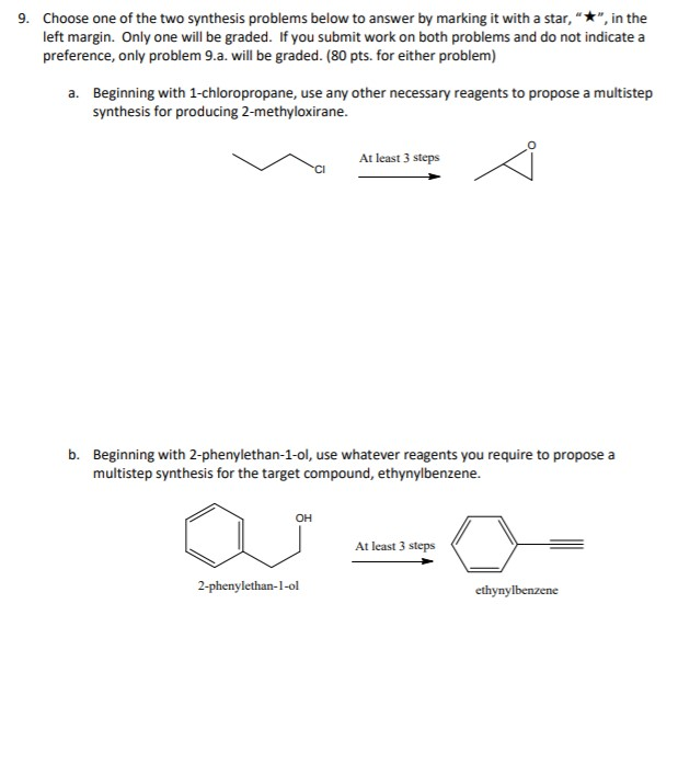 Solved 9. Choose one of the two synthesis problems below to | Chegg.com