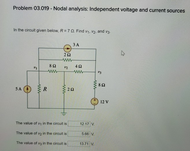 Solved Problem 03.019 - Nodal analysis: Independent voltage | Chegg.com