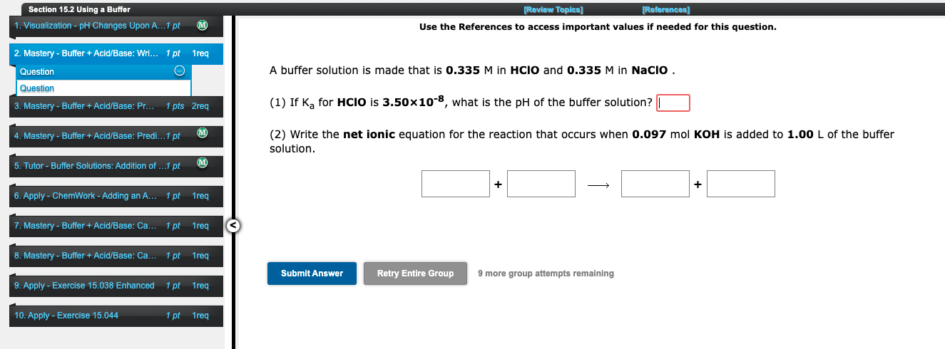 Solved Section 15.2 Using a Buffer 1. Visualization - pH | Chegg.com