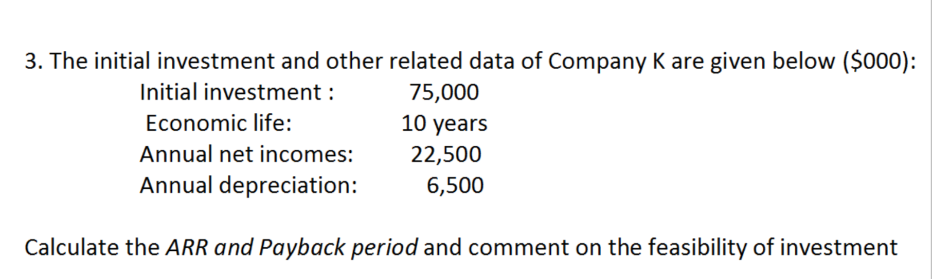 Solved 3. The initial investment and other related data of | Chegg.com