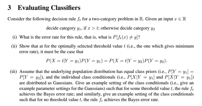 3 Evaluating Classifiers Consider the following | Chegg.com