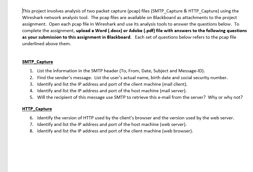 This project involves analysis of two packet capture | Chegg.com This project involves analysis of two packet capture | Chegg.com