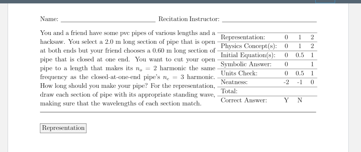 Solved Name: Recitation Instructor: 0 1 2 0 1 2 0.5 You and | Chegg.com