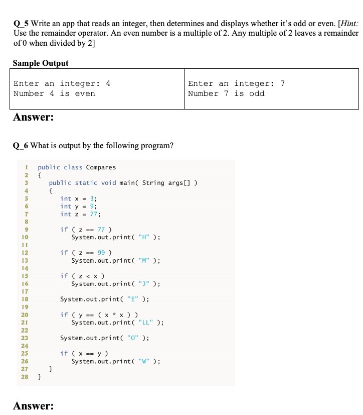 Solved Q_5 Write an app that reads an integer, then | Chegg.com