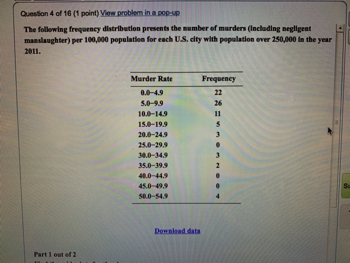 Solved Question 4 of 16 (1 point) View problem in a pop-up | Chegg.com