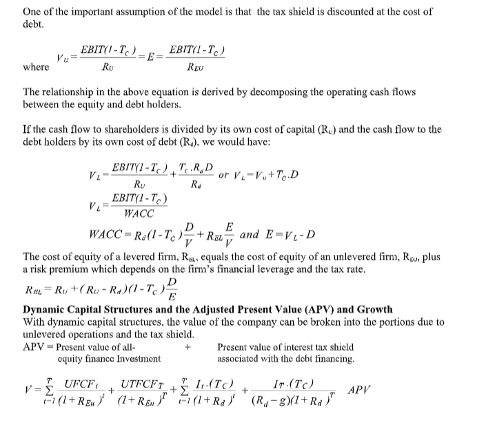 Part 2- Dynamic Capital Structure of | Chegg.com