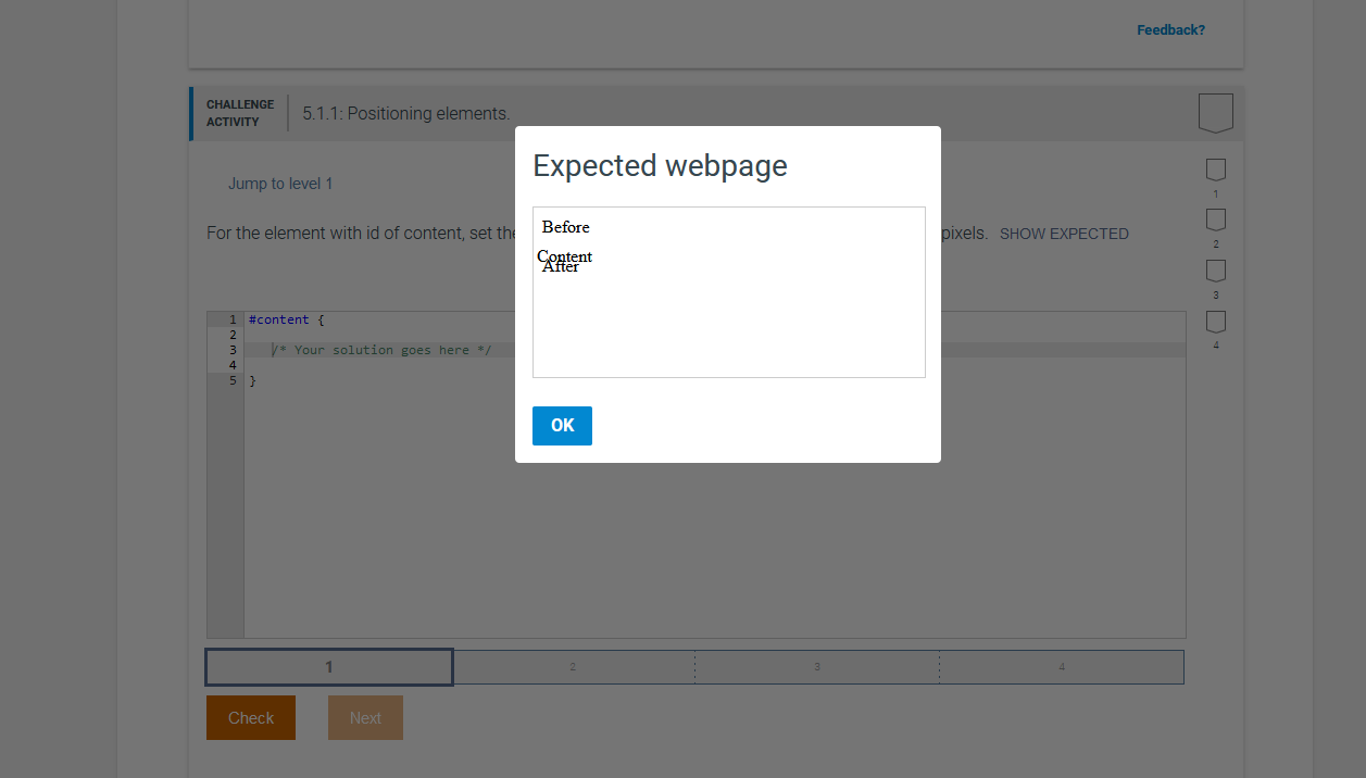 Solved CHALLENGE ACTIVITY 5.1.1: Positioning elements. Start | Chegg.com