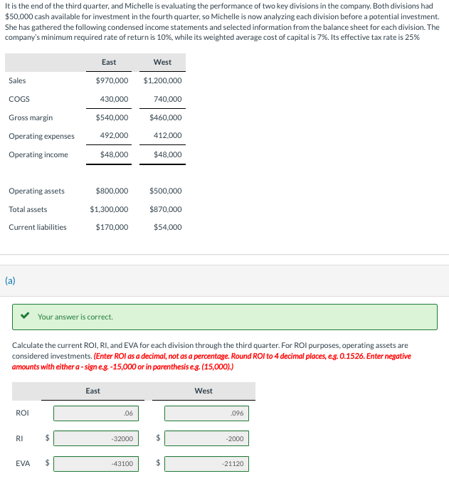 Solved It is the end of the third quarter, and Michelle is | Chegg.com