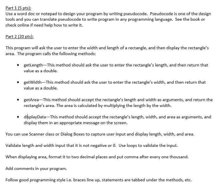 Solved This is for Java, and add comment plus pseudocode so | Chegg.com