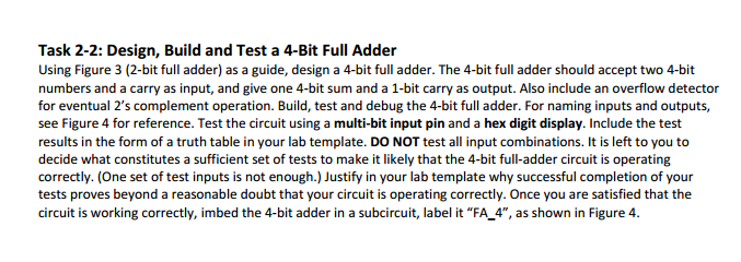 Solved Task 2-1: Build, Debug and Test a 1-Bit Full Adder | Chegg.com