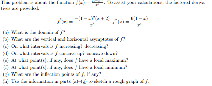 Solved This problem is about the function f(x)=x2(1−x). To | Chegg.com