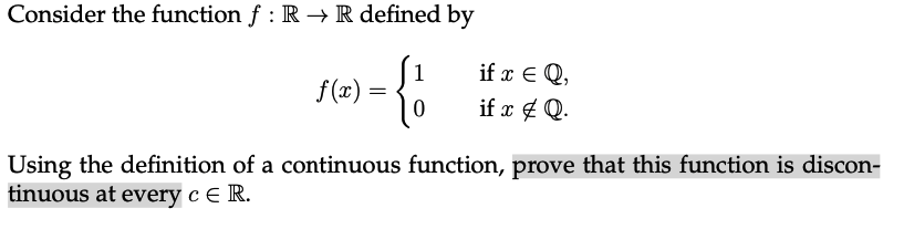 Solved Using the definition of a continuous function, prove | Chegg.com
