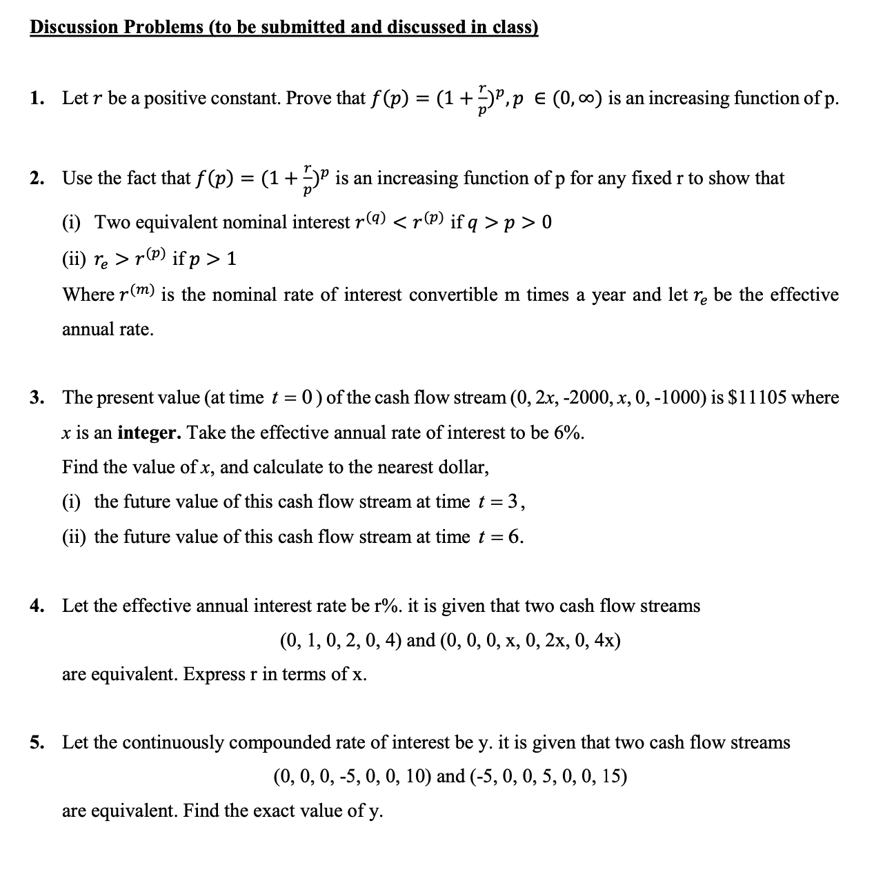 Solved Discussion Problems (to be submitted and discussed in | Chegg.com
