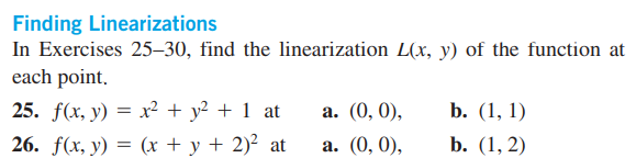 Solved Finding Linearizations In Exercises 25 30 Find The