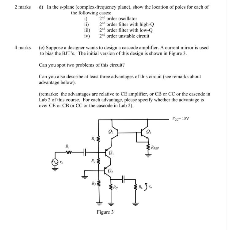 Solved 2 marks d) In the s-plane (complex-frequency plane), | Chegg.com