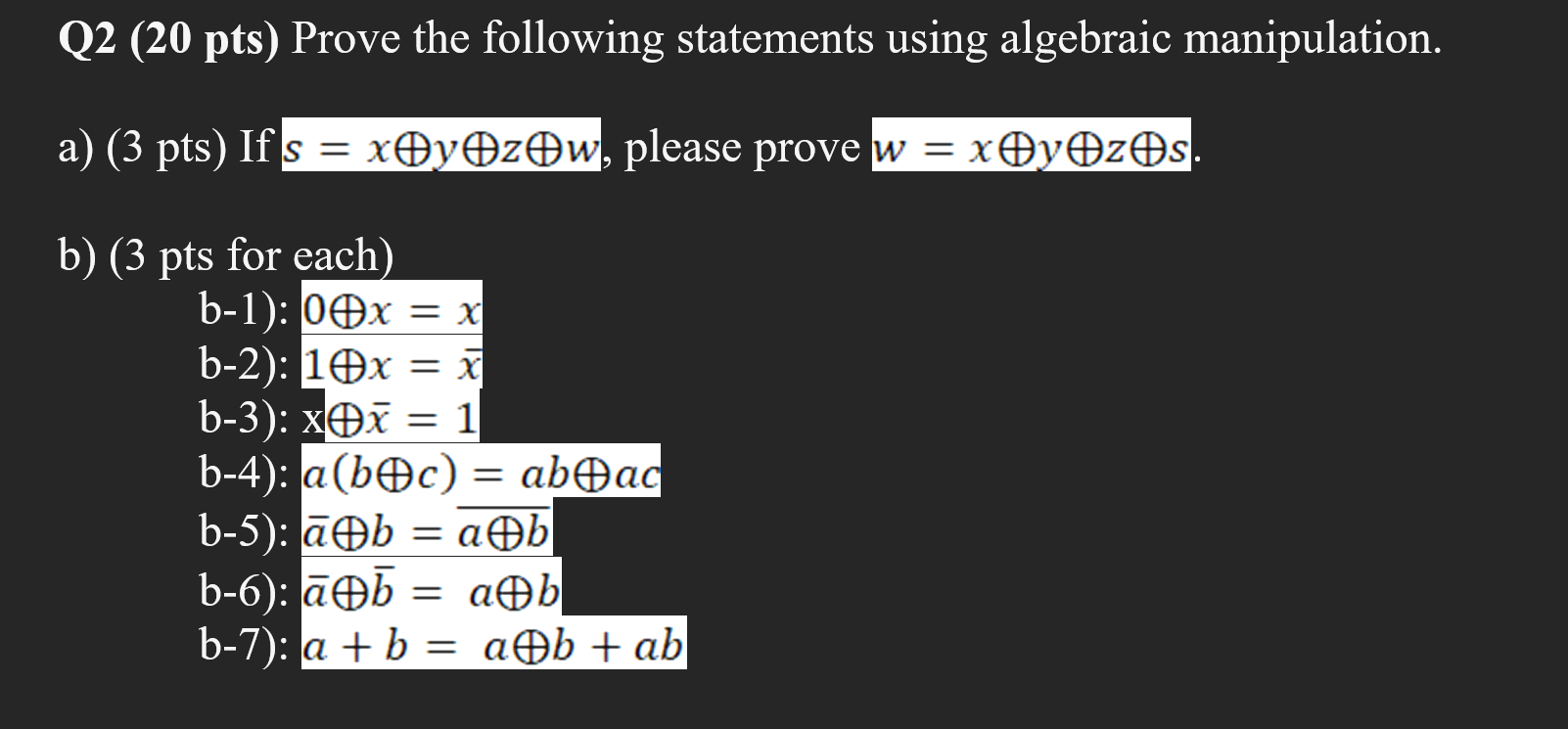 Solved Q2 (20 pts) Prove the following statements using | Chegg.com Solved Q2 (20 pts) Prove the following statements using | Chegg.com