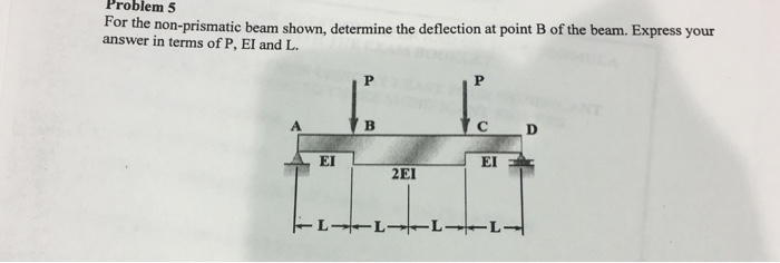 Solved For The Prismatic Beam Shown Determine The Def - vrogue.co Solved For The Prismatic Beam Shown Determine The Def - vrogue.co