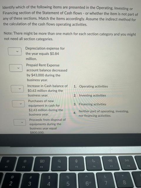 Solved Identify which of the following items are presented | Chegg.com