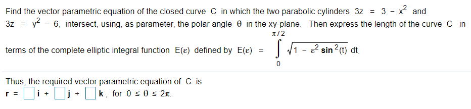 Solved Find the vector parametric equation of the closed | Chegg.com