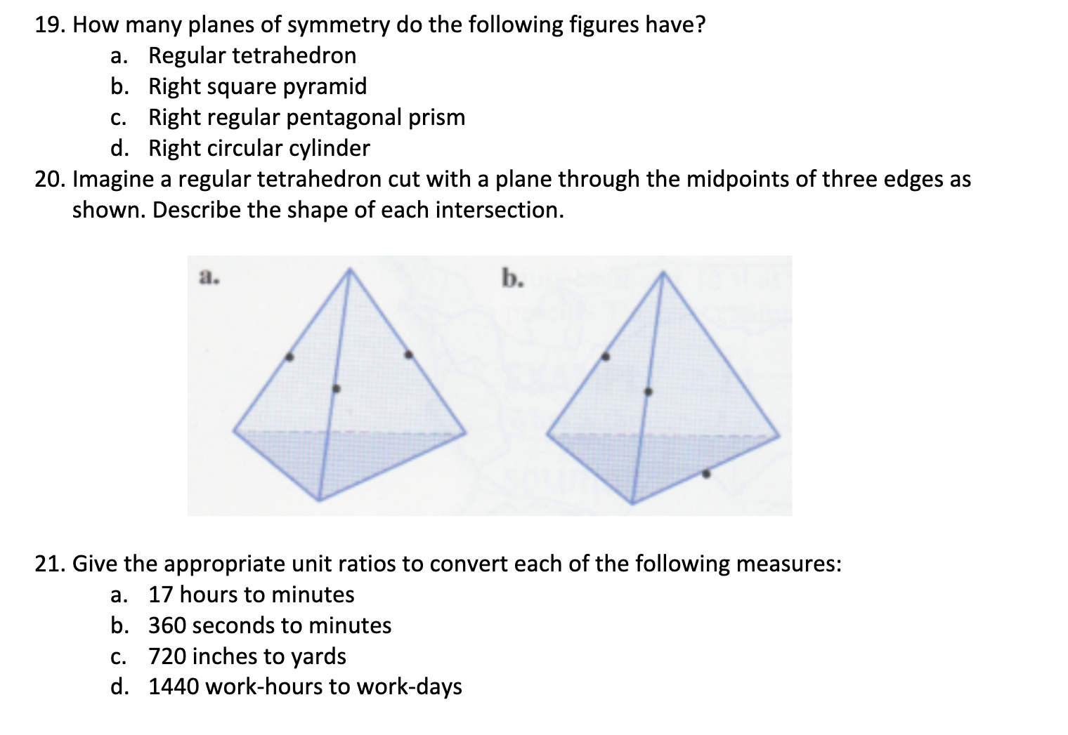 Solved 19. How many planes of symmetry do the following | Chegg.com