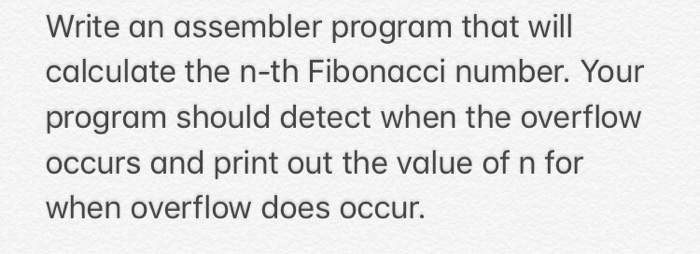 Solved Write An Assembler Program That Will Calculate The