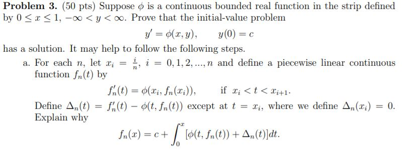 Problem 3. (50 pts) Suppose o is a continuous bounded | Chegg.com