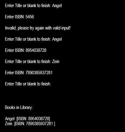 Solved Python prompt user for input on the title and ISBN | Chegg.com