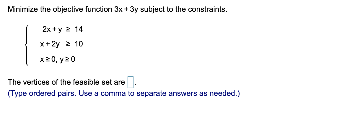 Solved Minimize The Objective Function 3x 3y Subject To
