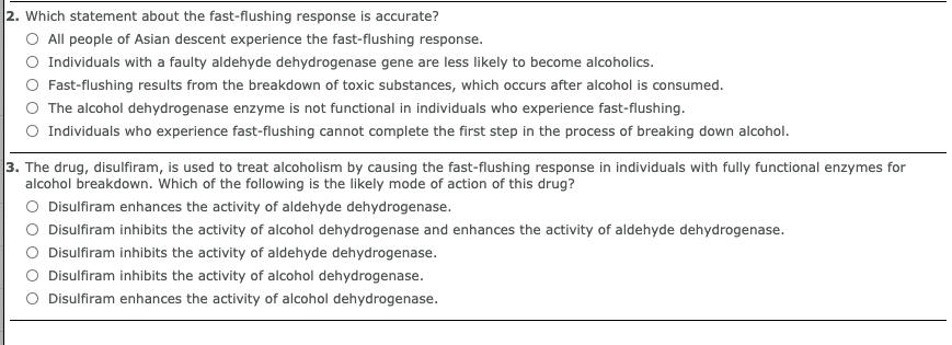 Solved 2. Which statement about the fast-flushing response | Chegg.com