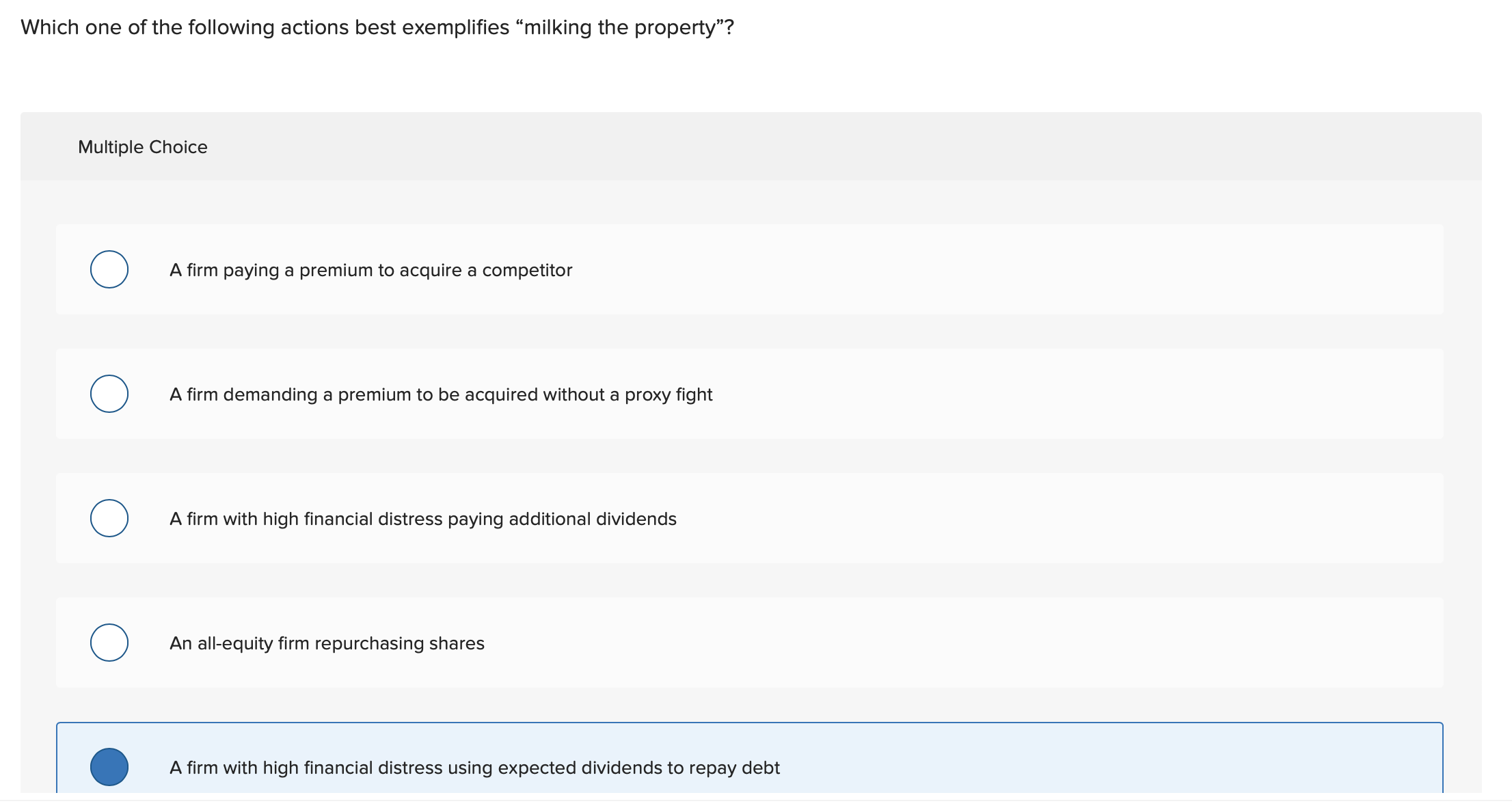 Solved Which one of the following actions best exemplifies | Chegg.com