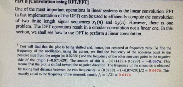 Part BlConvolution using DFTIFFTI One of the most | Chegg.com
