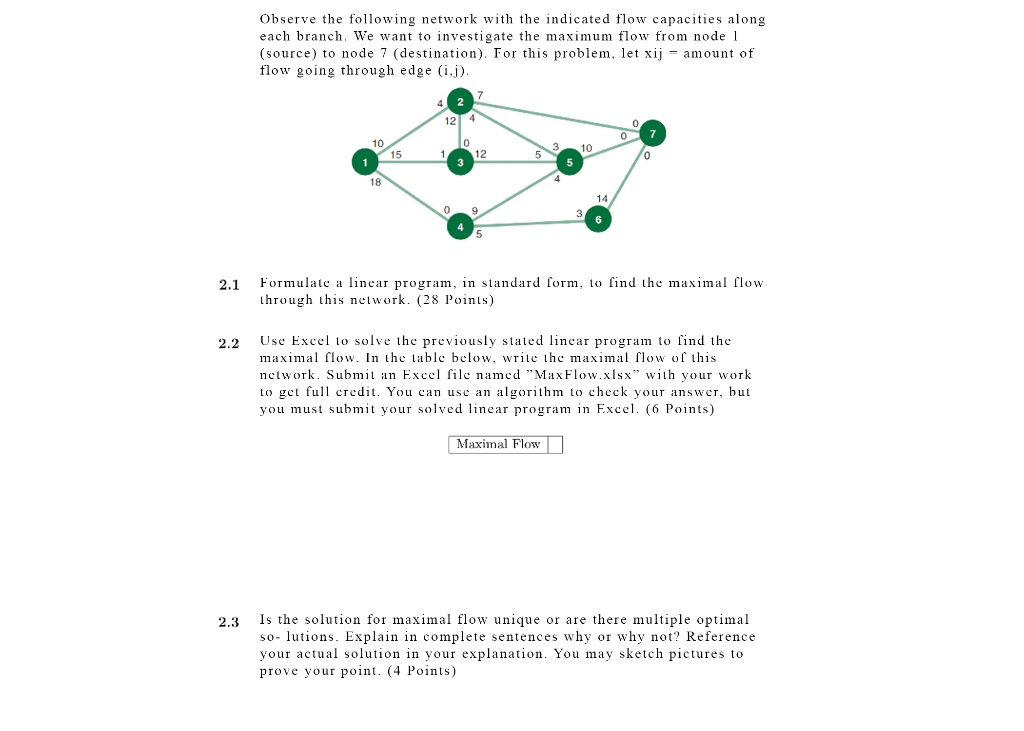 Observe the following network with the indicated flow | Chegg.com