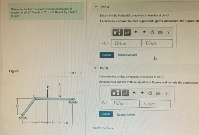 Solved Part A Determine the horizontal and vertical | Chegg.com