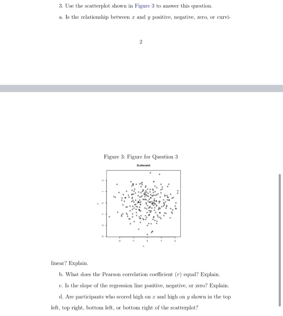 3. Use the scatterplot shown in Figure 3 to answer | Chegg.com