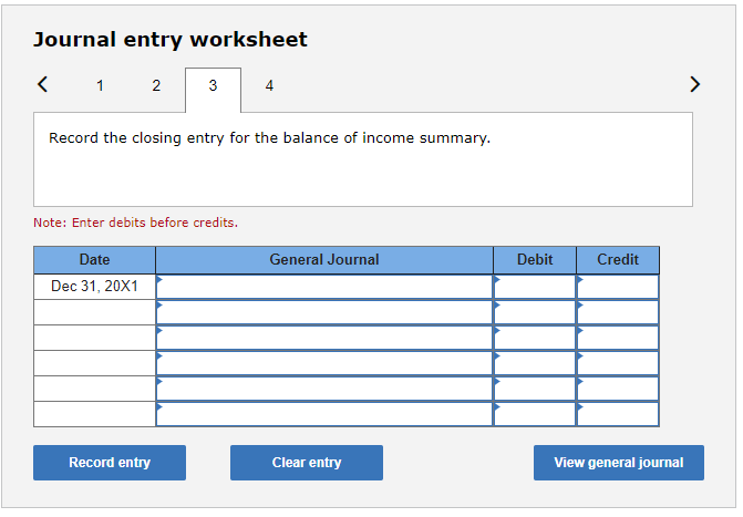 Solved On December 31, 20X1, the Income Statement columns of | Chegg.com