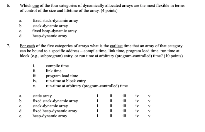 Solved 6. Which one of the four categories of dynamically | Chegg.com