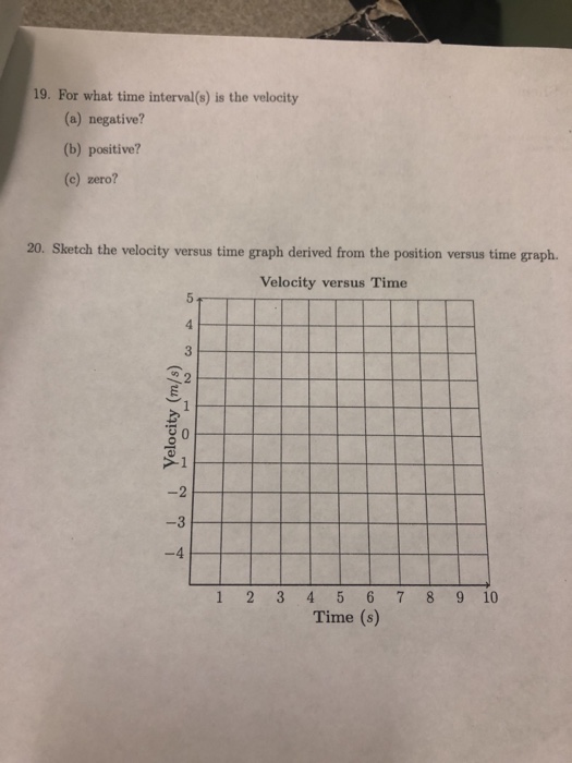 Solved Use t he graph below for questions 15-20. Position | Chegg.com