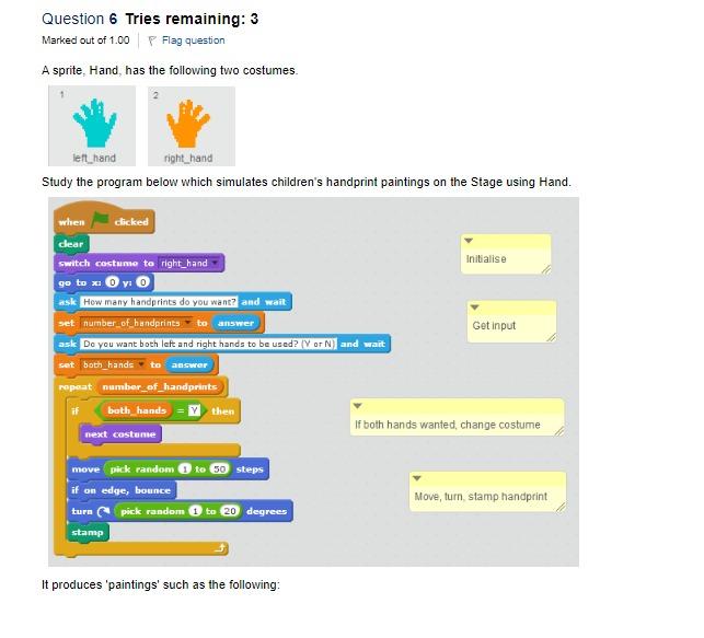 A sprite, Hand, has the following two costumes. | Chegg.com
