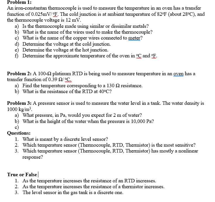 Solved An iron-constantan thermocouple is used to measure | Chegg.com