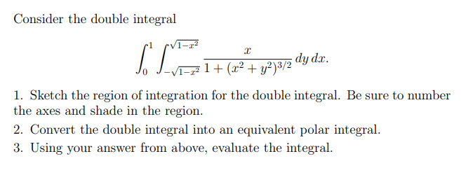 Solved Consider the double integral | Chegg.com