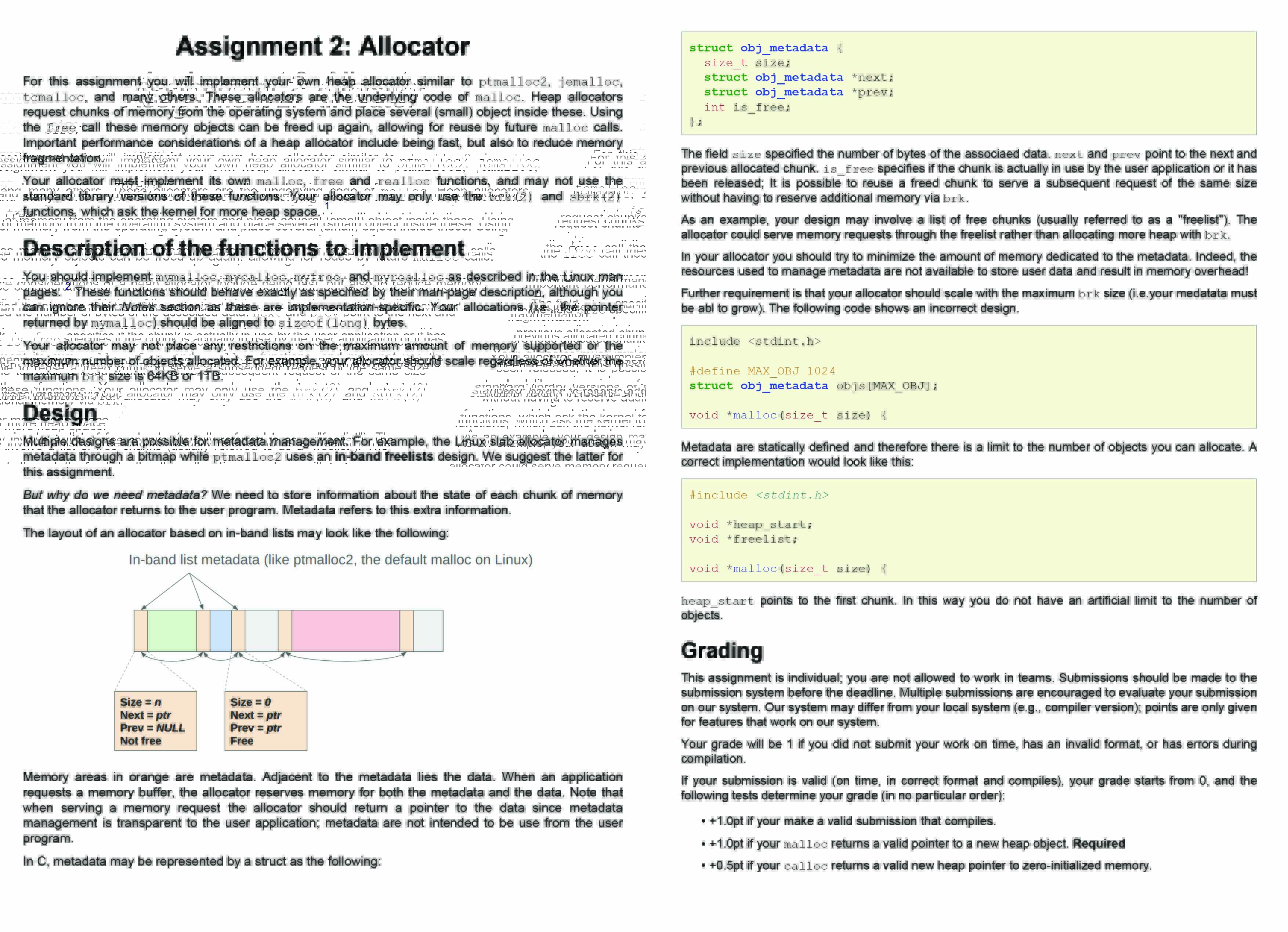 Solved Assignment 2: Allocator For this assignment you will | Chegg.com