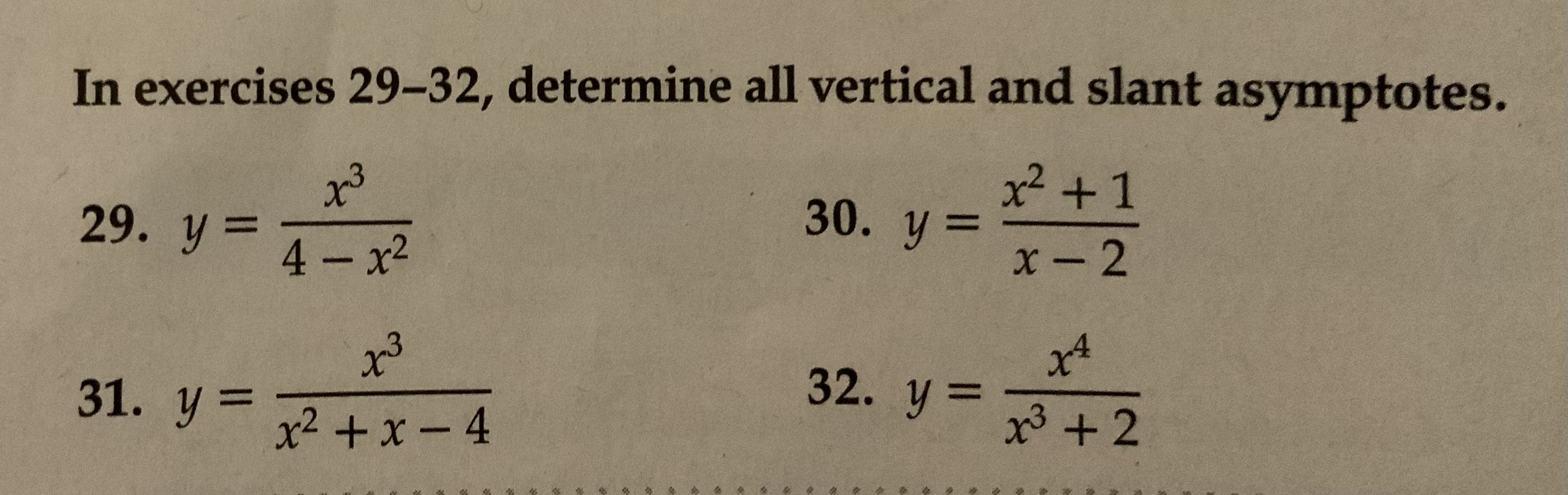 Solved In exercises 29-32, ﻿determine all vertical and slant | Chegg.com